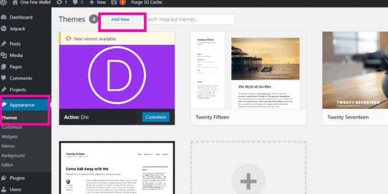 Divi Wordpress Theme - How to Install - One Fine Wallet