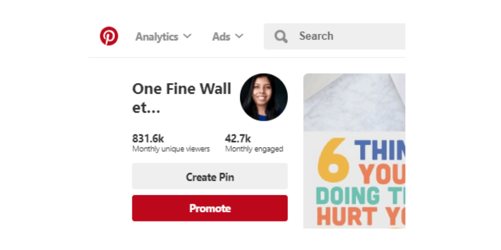 pinterest profile set up - One Fine Wallet